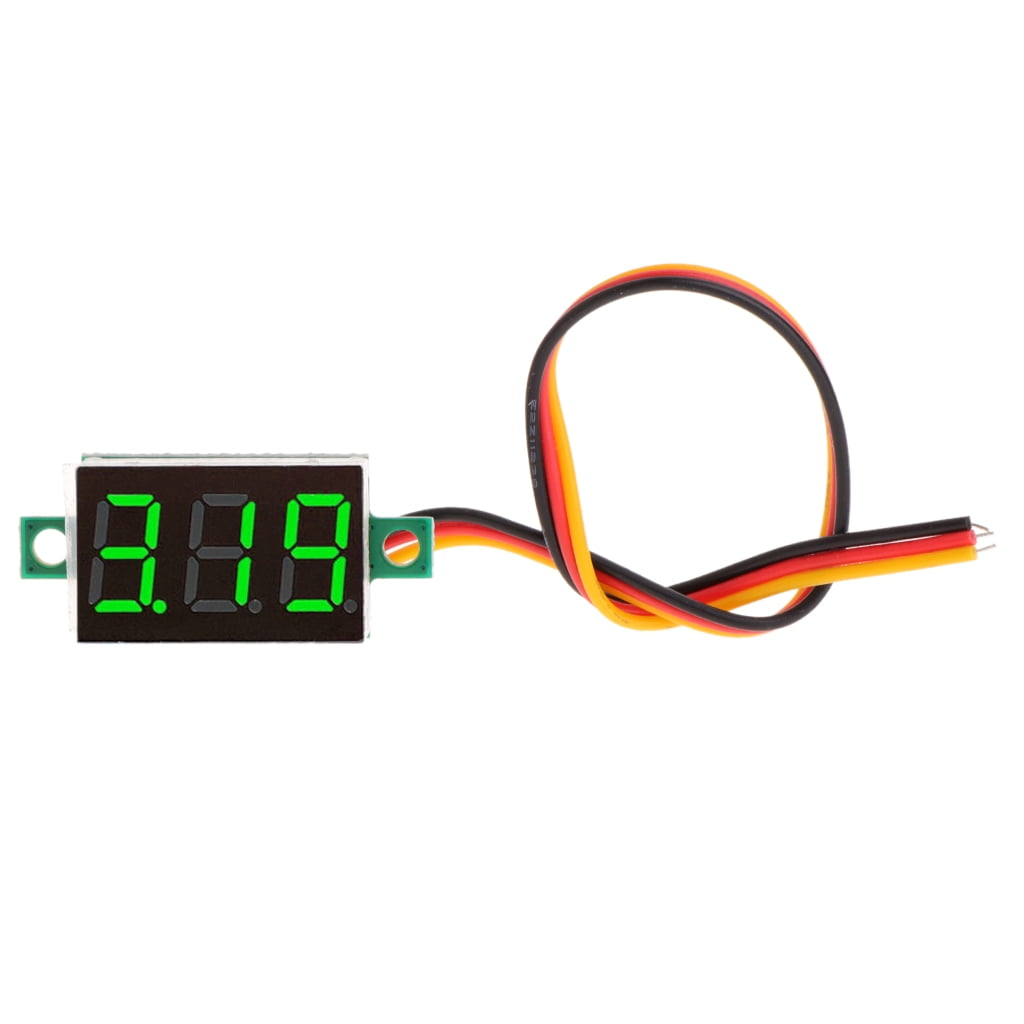 Voltage Meter 3 Wire 0.36" DC 0~100V Digital Voltmeter Gauge Tester Red ...