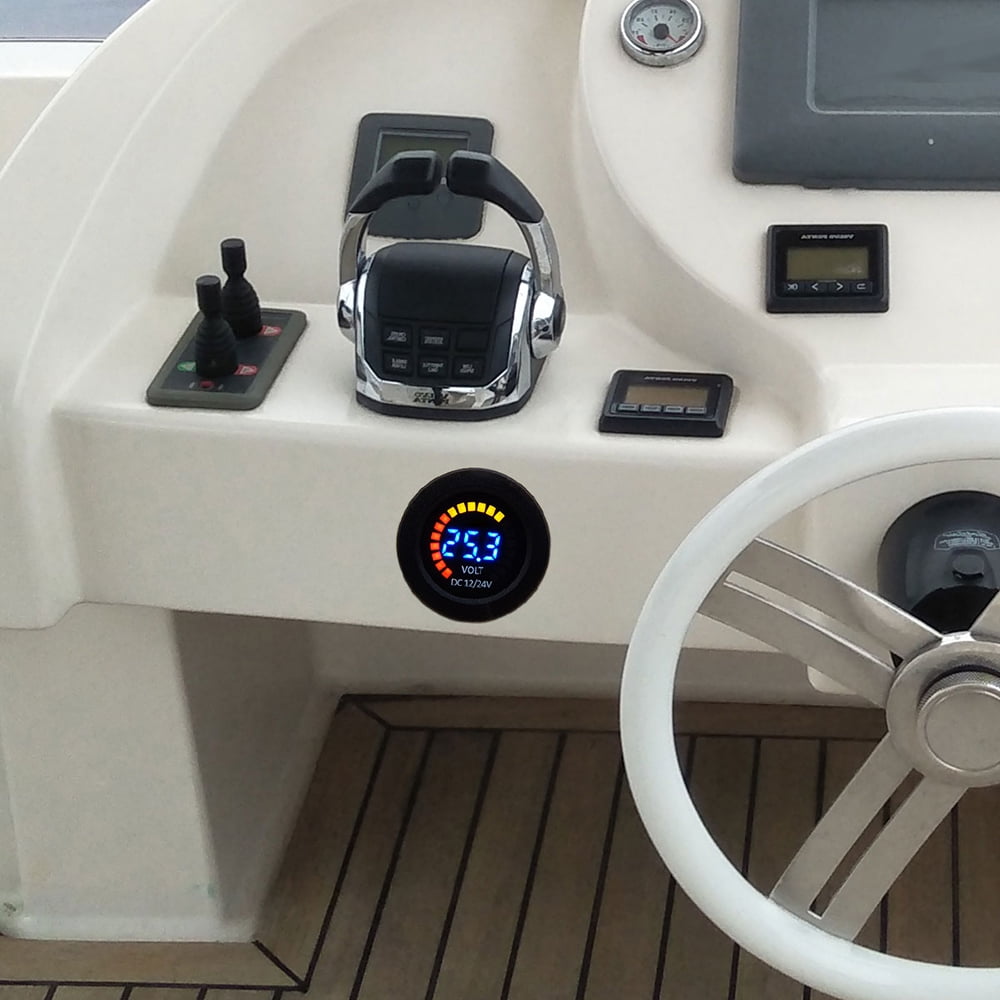 Voltage Meter,Low Pressure Buzzer Huiop 12/24v Color Led Volt Car Boat ...