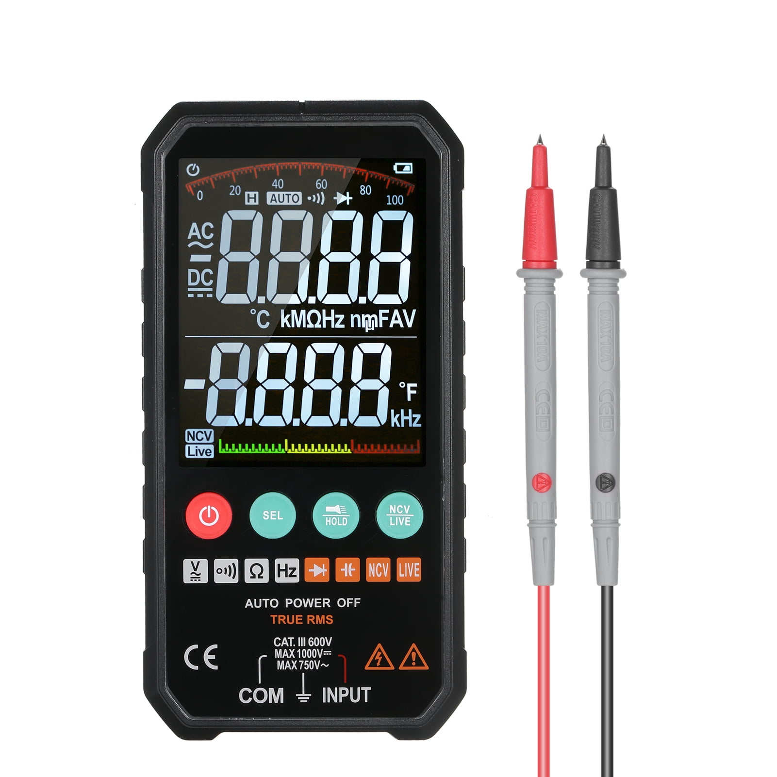 Voltage Meter,Meter Resistance Continuity Super Slim Palm Slim Palm Size Lcd 6000 Rms Universal ...