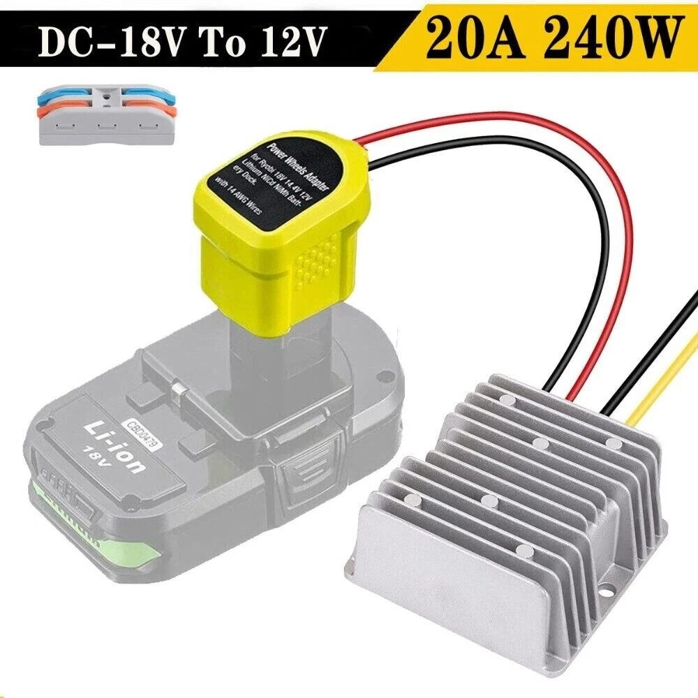 Voltage Regulator 20A 240W Step Down DC 18V to 12V Converter For RYOBI ...