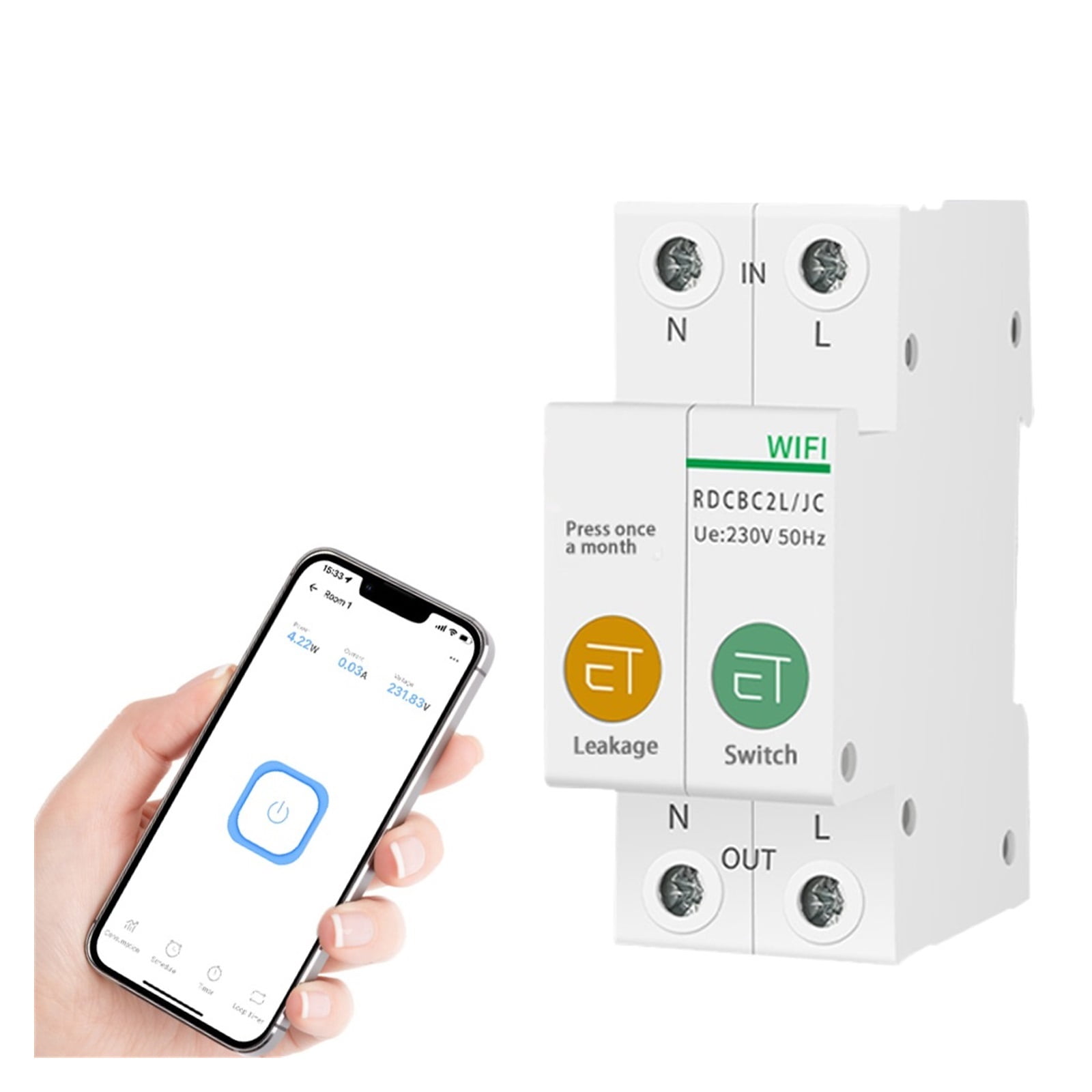 Voltage Relay Smart Circuit Breaker With Energy Meter 1/2P Leakage ...