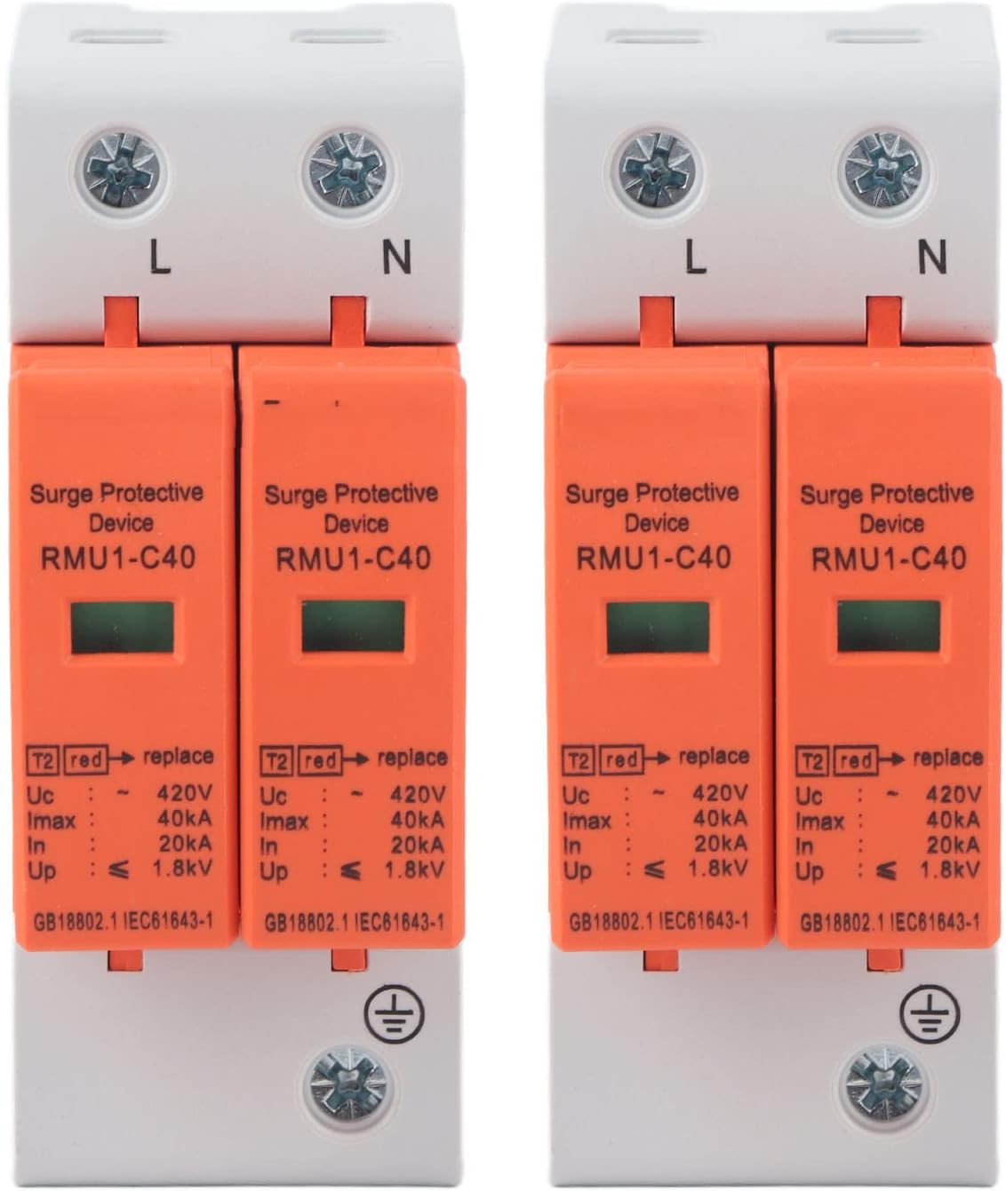 Voltage Surge Arrester Device, 2Pcs SPD Surge Protective Devices AC ...