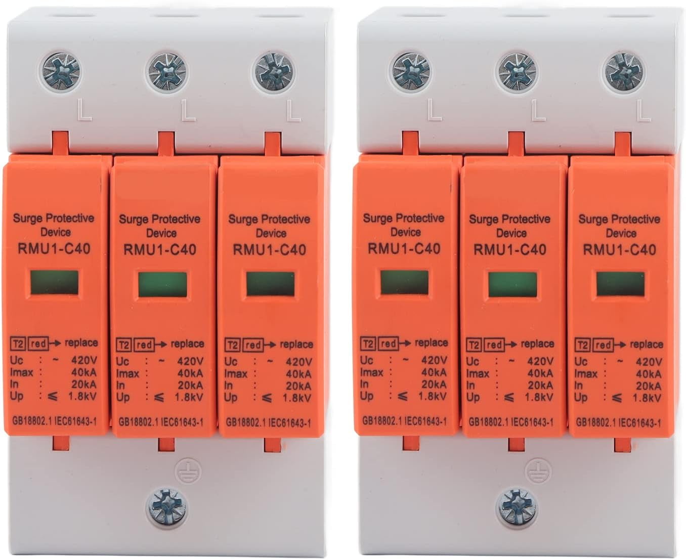 Voltage Surge Arrester Device, Voltage Protector Relay, 2Pcs Surge ...