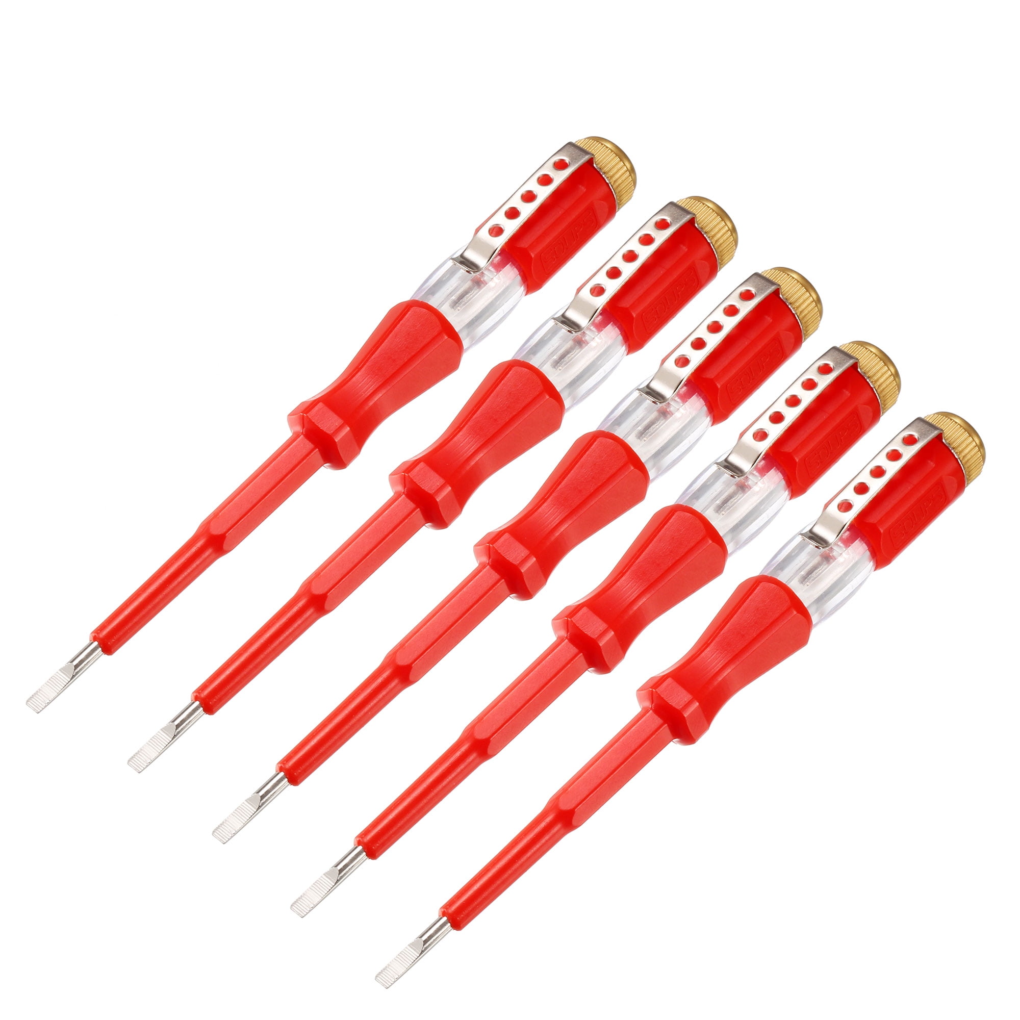 Voltage Test Screwdriver AC100-500V Slot Neon Tube Tester Red 5pcs ...