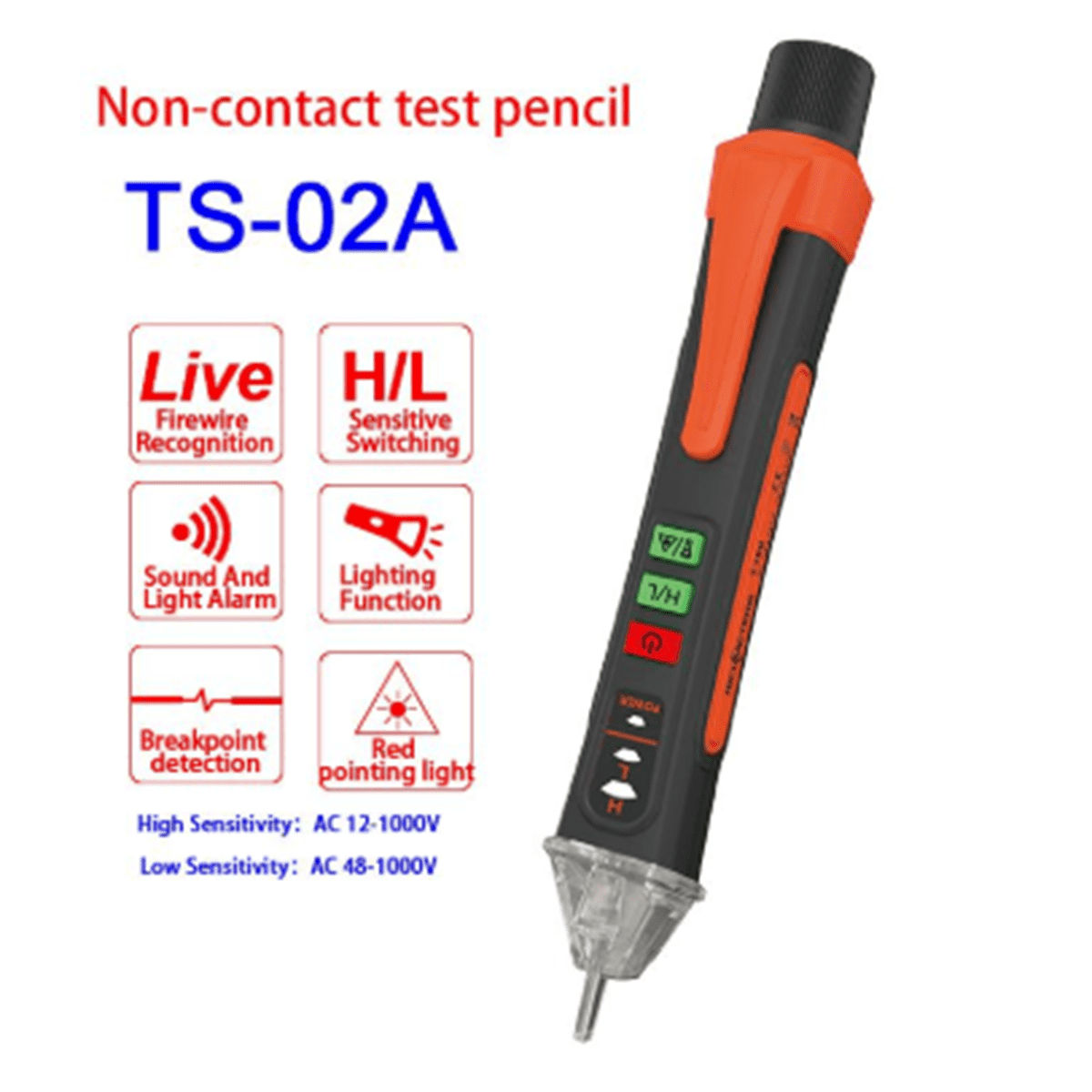 Voltage Tester 12V-1000V Non Contact AC Voltage Detector Circuit Tester ...
