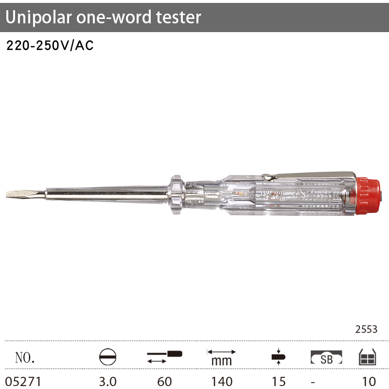 Voltage Tester Screwdriver with Push-on Clip for Measuring Circuit ...