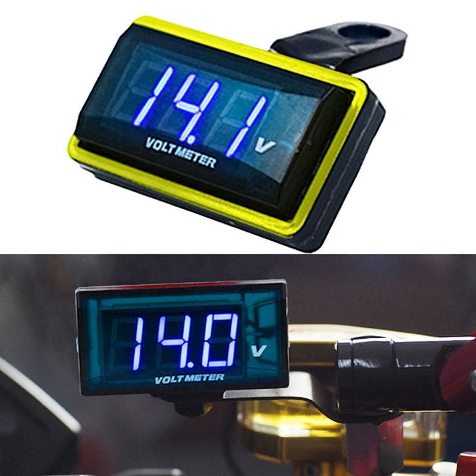 Voltage motorcycle voltmeter 12V belt bracket detection meter digital ...