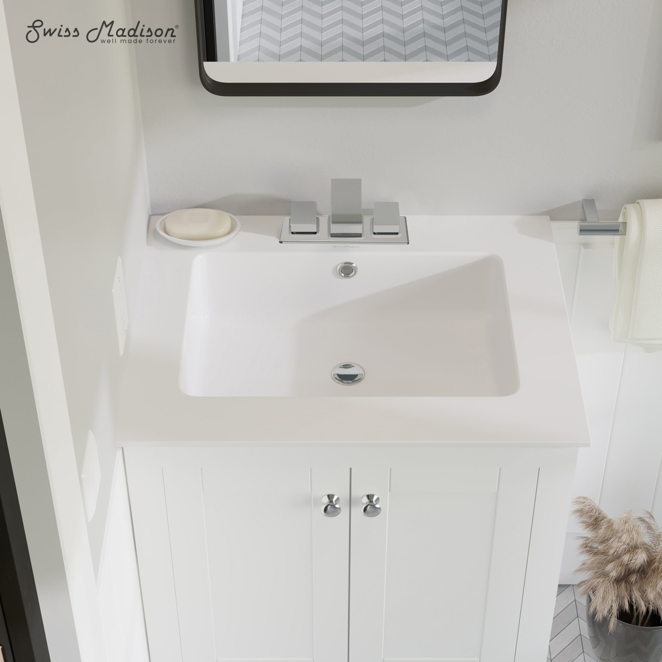 Voltaire 25 Vanity Top Sink with 3 Centerset Faucet Holes - Walmart.com