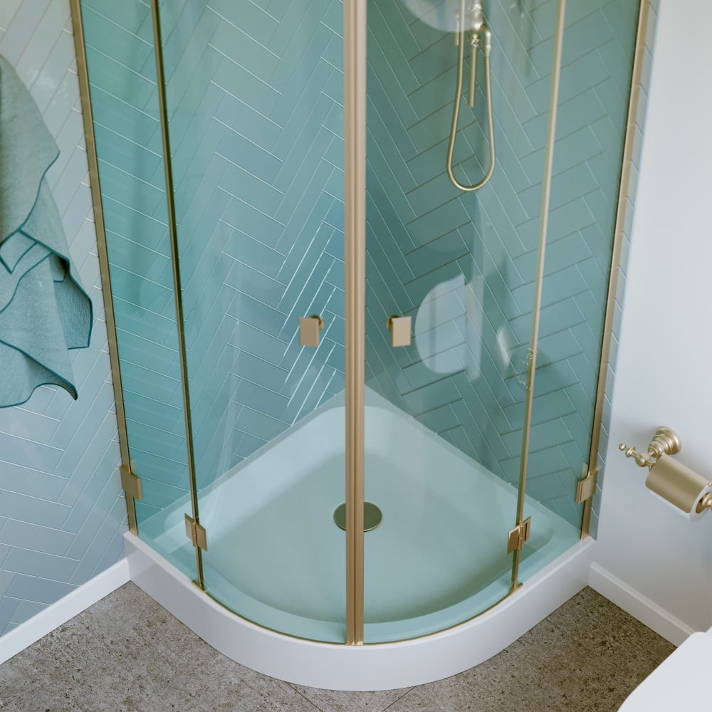 "Voltaire 32""x32"" Neo-Angle Acrylic Shower Base, Single Threshold ...