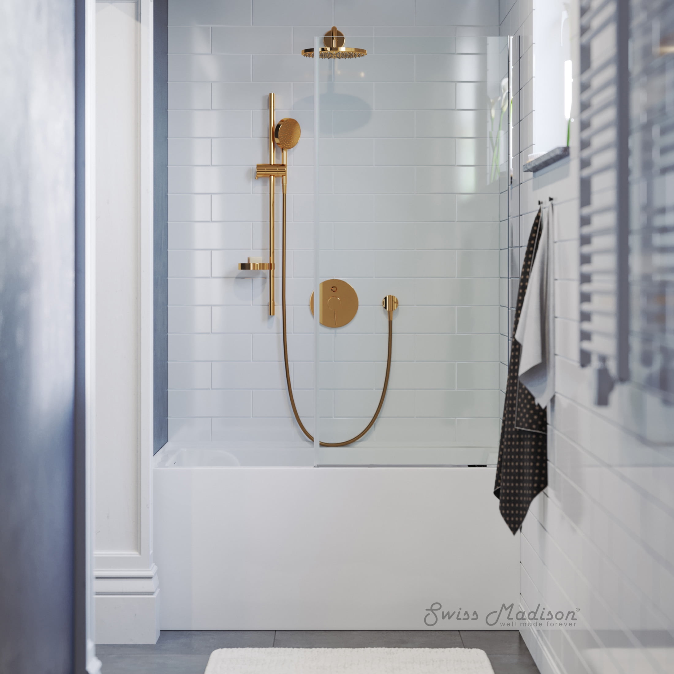 Voltaire 48 x 32 Skirted Left Drain Soaking Apron Bathtub in Glossy ...