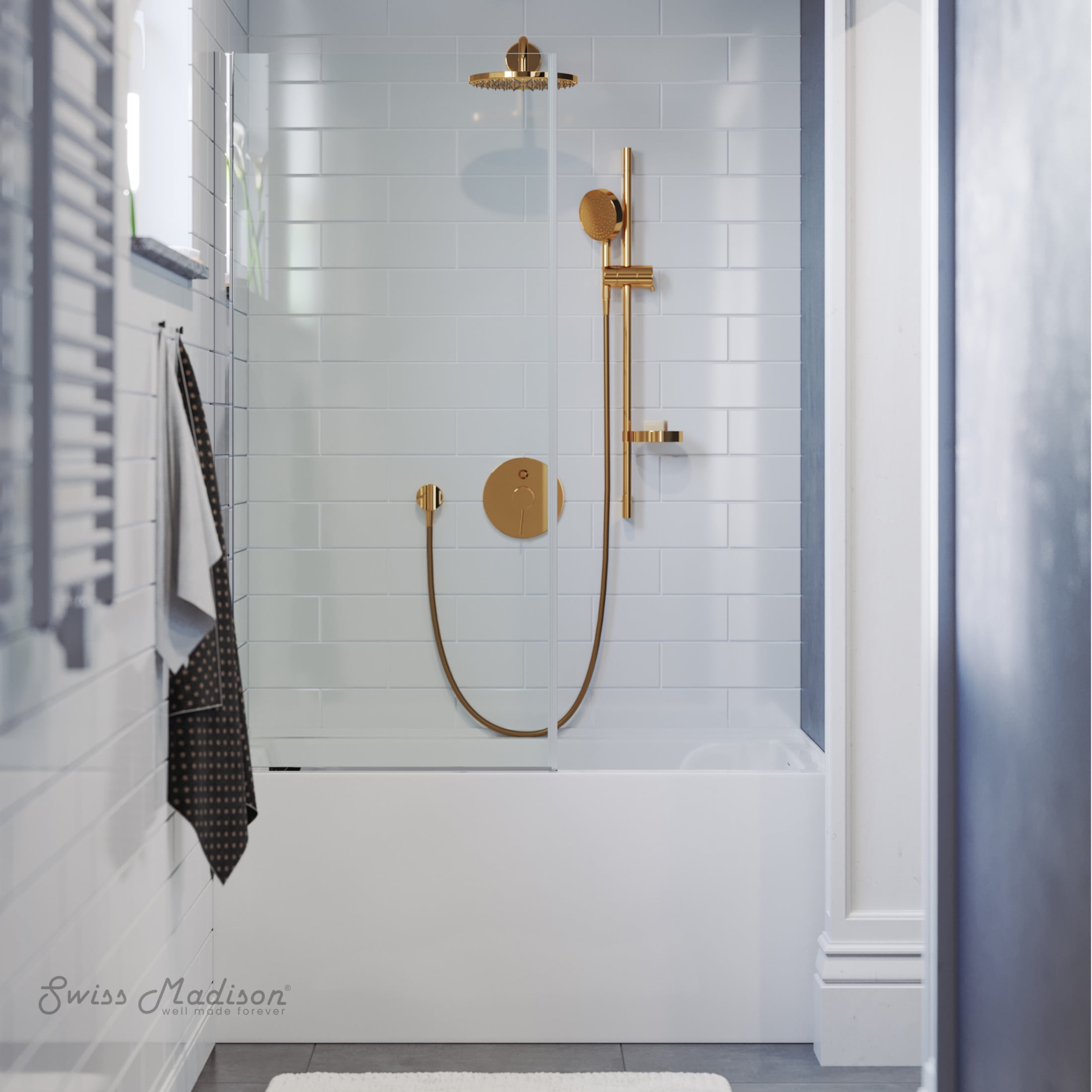 Voltaire 48 x 32 Skirted Right Drain Soaking Apron Bathtub in Glossy ...