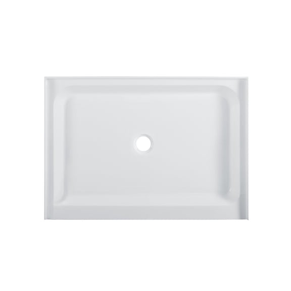 Voltaire 60" x 32" Acrylic White, Single-Threshold, Center Drain ...