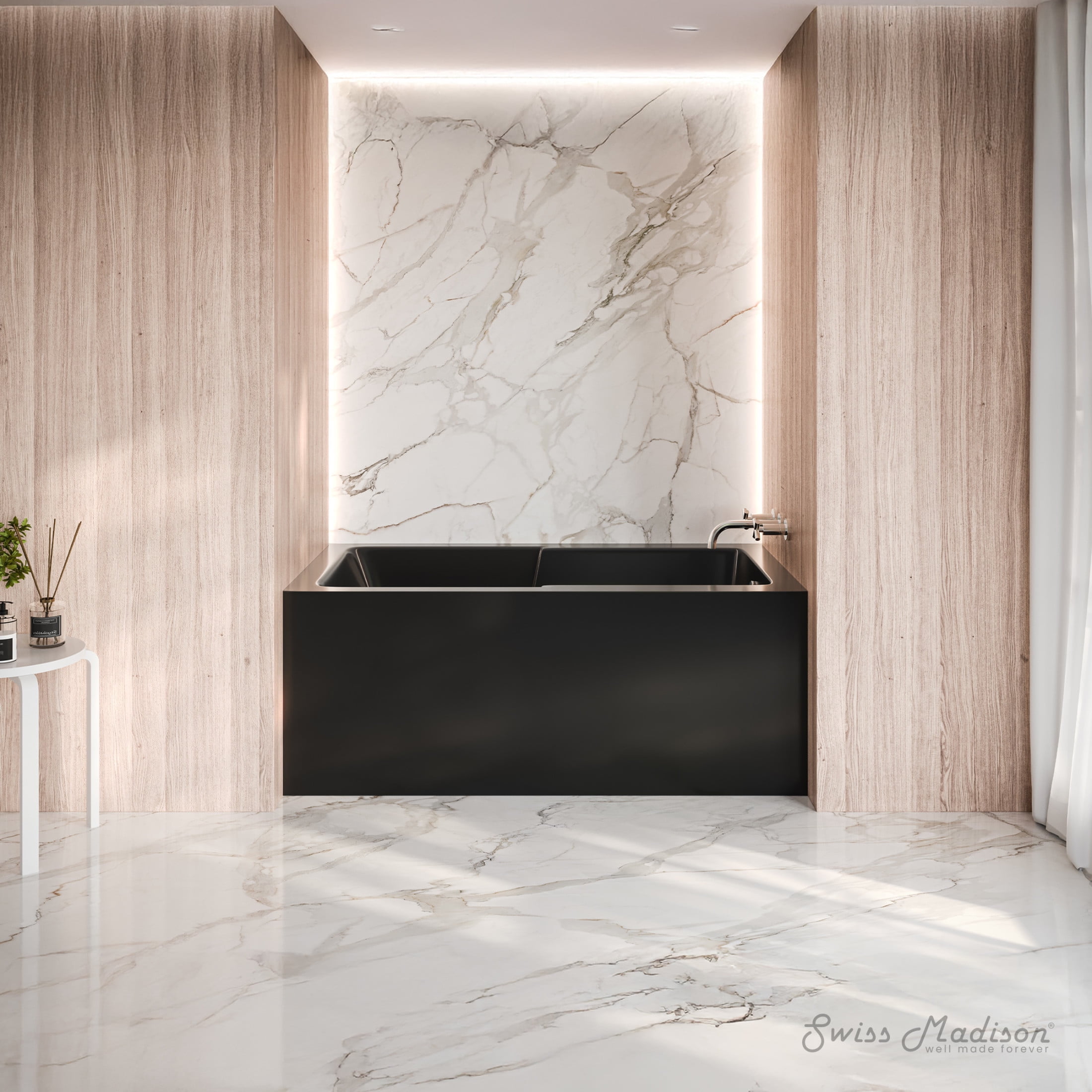 Voltaire 54 x 30 Skirted Right Drain Soaking Apron Bathtub in Glossy ...