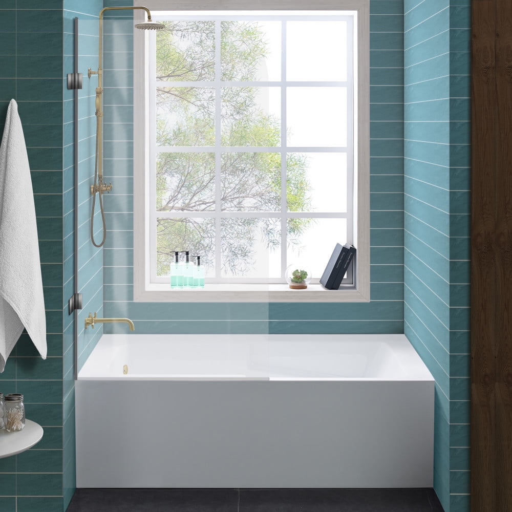 Voltaire 60" x 30" Left-Hand Drain Alcove Bathtub with Apron and ...
