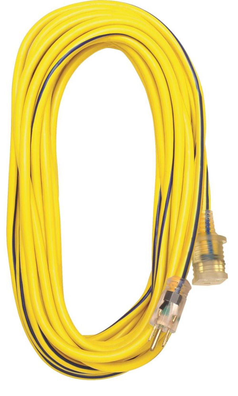 Voltec 25 Ft. 12/3 Sjtw Yellow Extension Cords With Lighted End ...