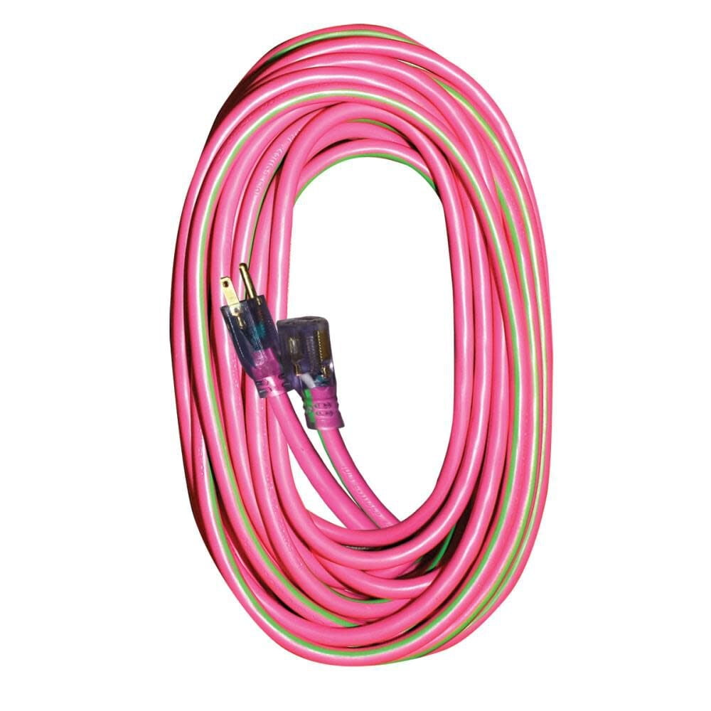 Voltec 100 Ft. 12/3 Fluorescent Pink Extension Cords With Lighted End ...