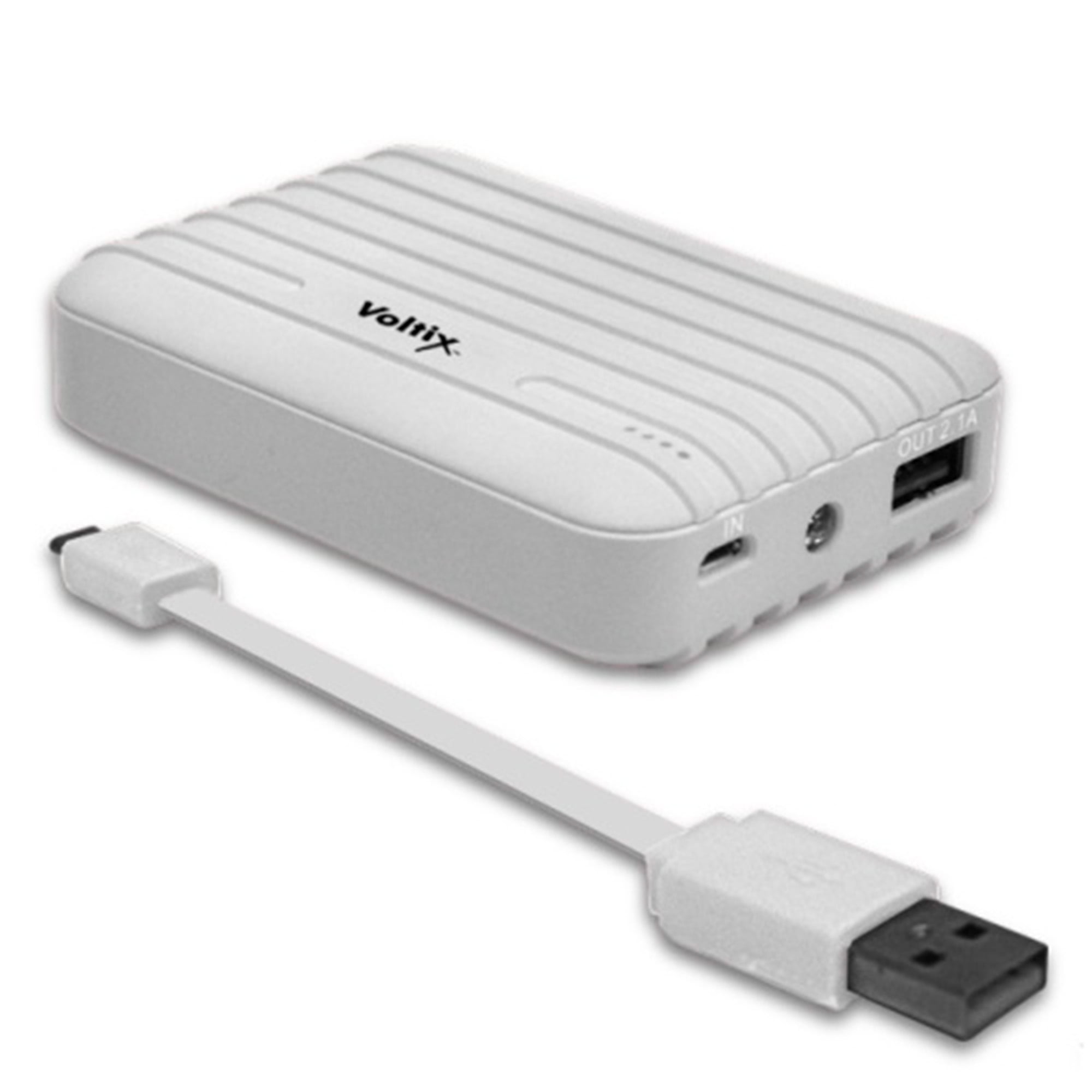 Voltix 8,500mAh Rubberized Portable Power Battery Bank in White ...