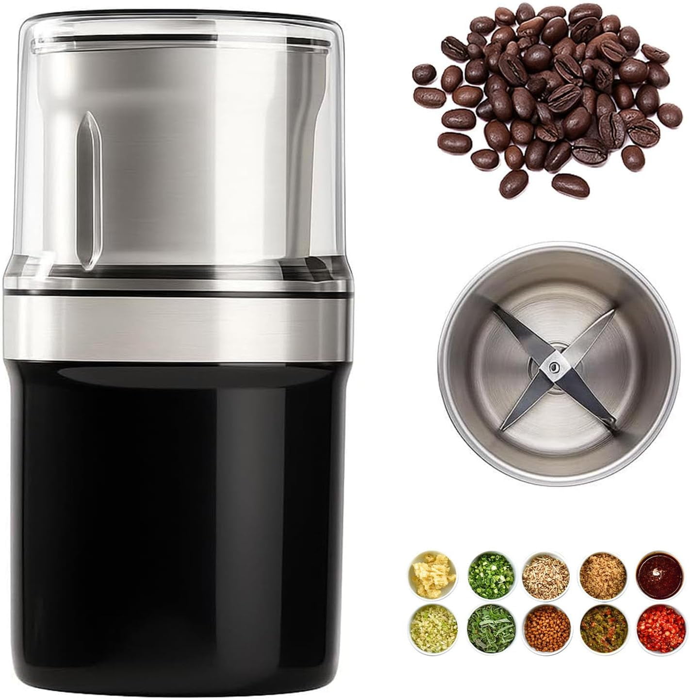 Voltix Electric Multi-Use Cup Grinder - 2026 One-Touch Dry and Wet ...