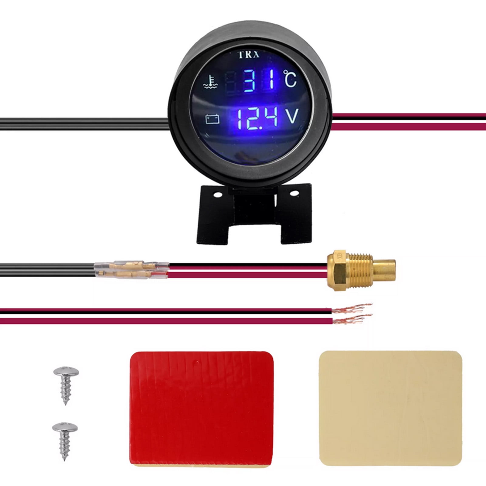 Voltmeter,12v/24v Temperatura Moto Voltmeter 2 In 1 Temp Temperature ...
