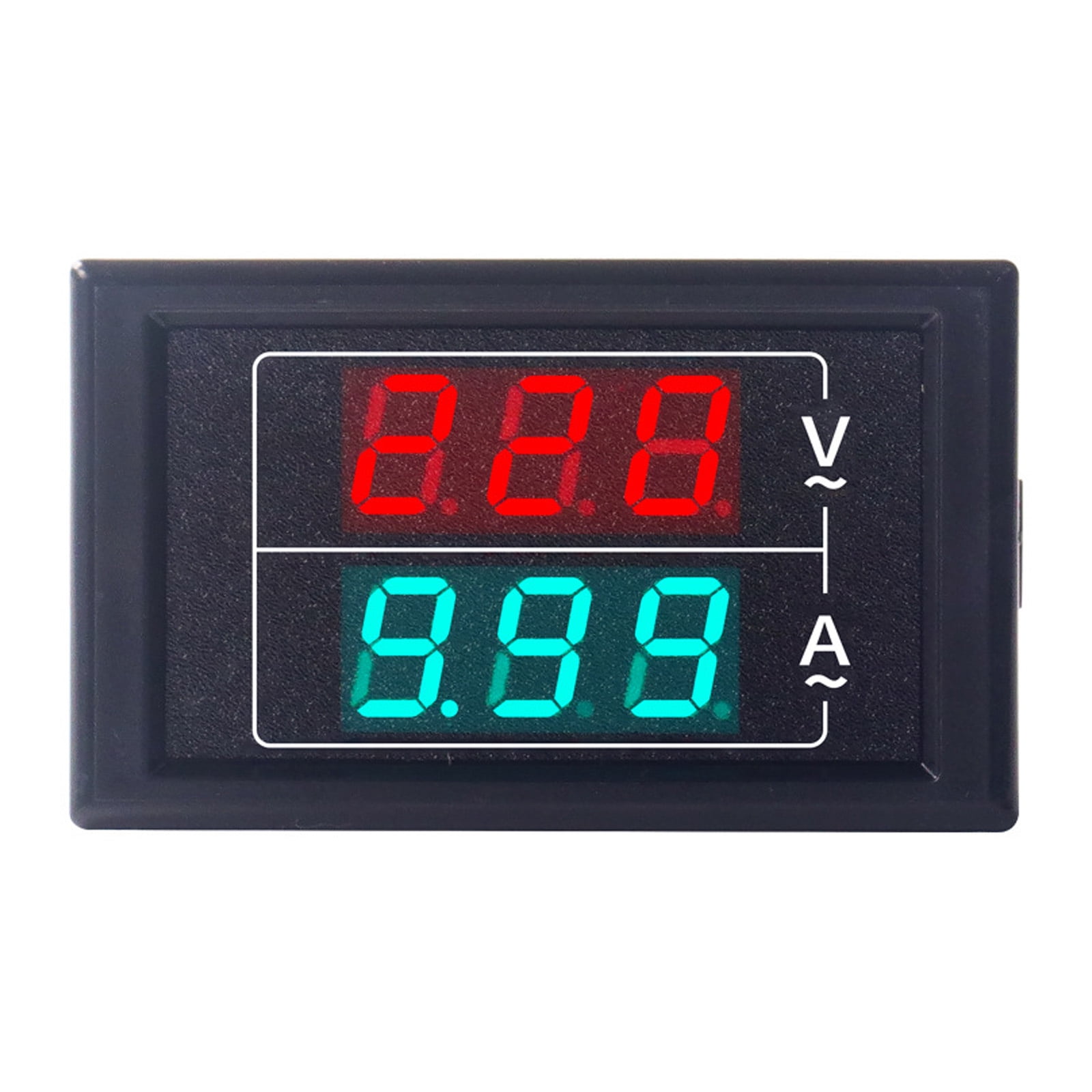 Voltmeter Ammeter Double LED Digital Display Voltage Current Meter Panel with Connection Wires ...