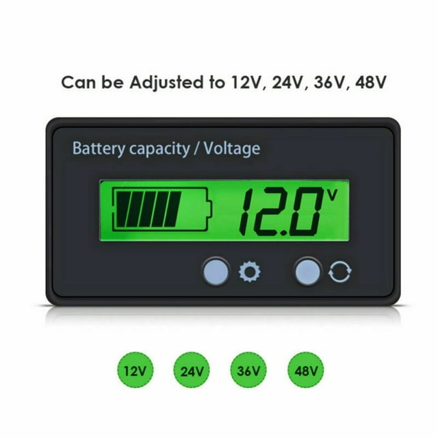 Voltmeter Battery Capacity Monitor Gauge Lamp Indicator LED Battery ...