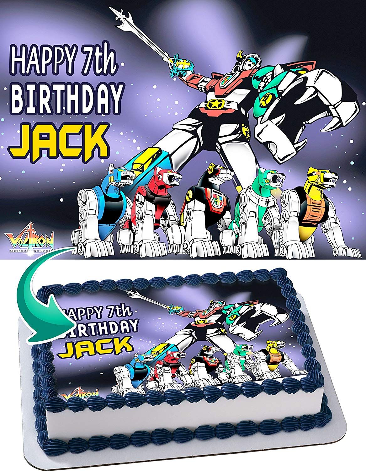 Voltron Legendary Defender Edible Cake Image Topper Personalized ...