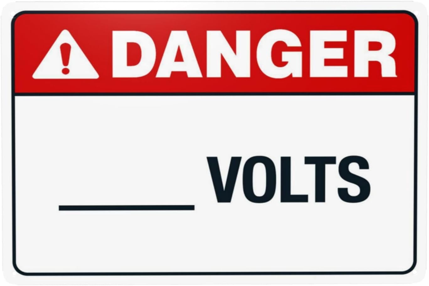 Volts Warning Sign, Security Safety Metal Signs, Vintage Caution Poster ...