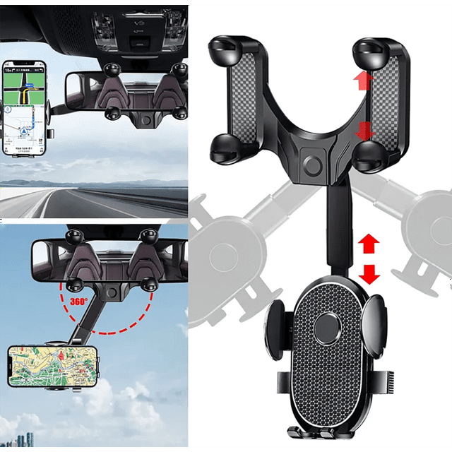 Voltstech Phone Mount for Car, Rear View Mirror Phone Holder, Rotatable ...