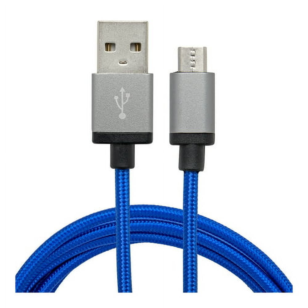 Voltz 01-47046 6 Feet Tangle Free Braided Micro-USB Cable (Blue ...