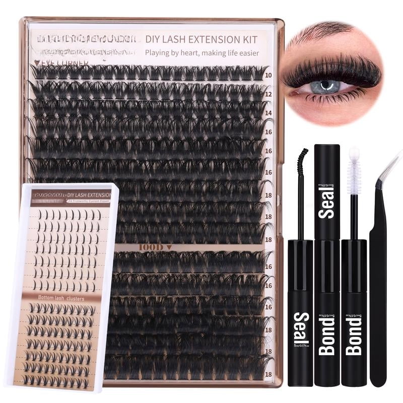 Volume Lash Clusters Kit DIY Lash Extension Kit D Curvature Eyelash ...