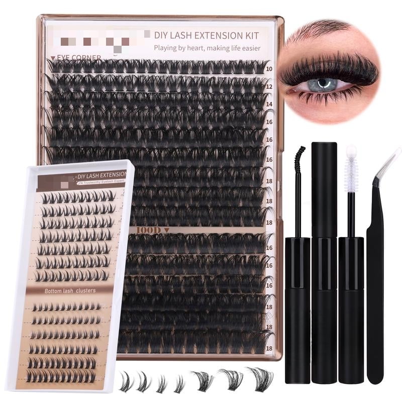 Volume Lash Clusters Kit DIY Lash Extension Kit D Curvature Eyelash ...