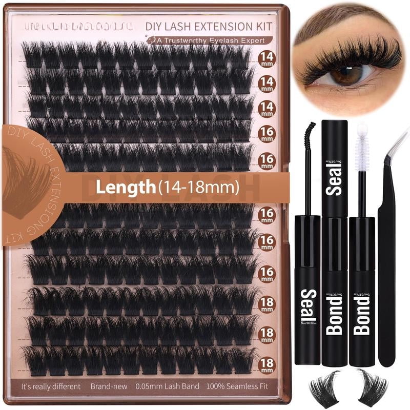 Volume Lash Clusters Kit DIY Lash Extension Kit D Curvature Eyelash ...