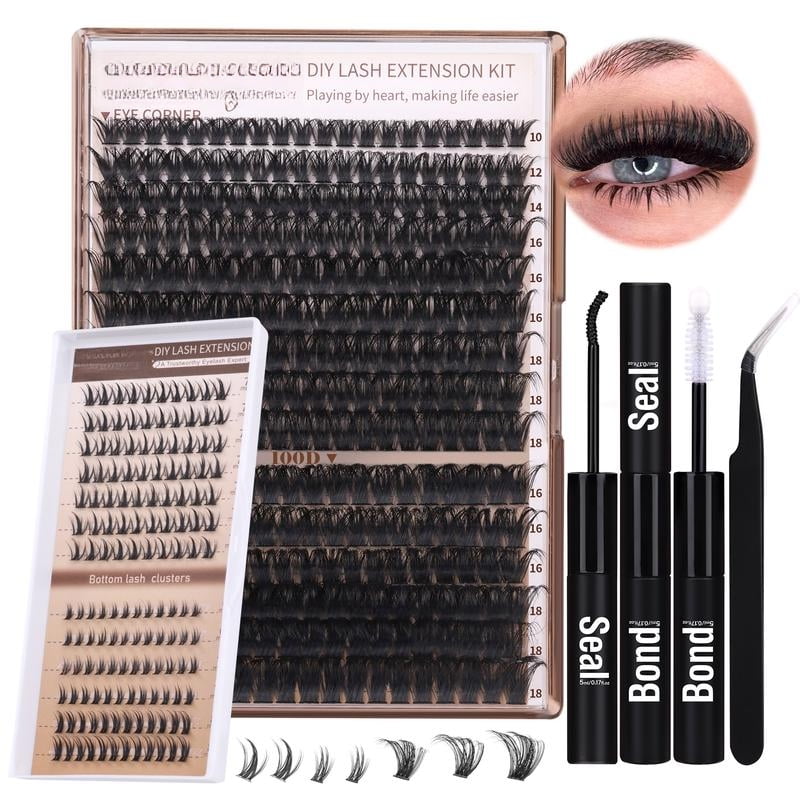 Volume Lash Clusters Kit DIY Lash Extension Kit D Curvature Eyelash ...