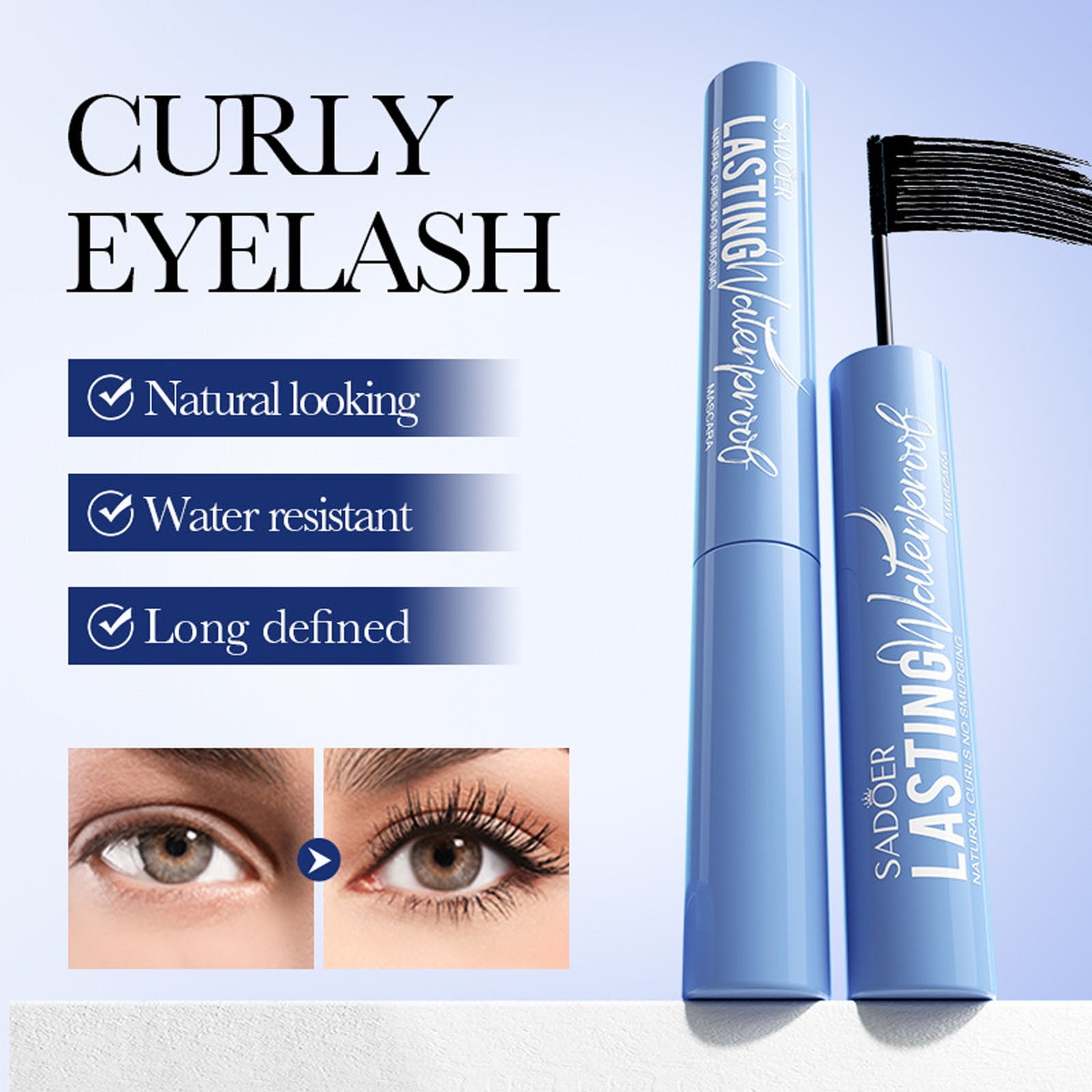 Volume Lengthening Mascara | Wavy Effect Eyelash Enhancer | Smudge-Proof Rainproof Formula ...