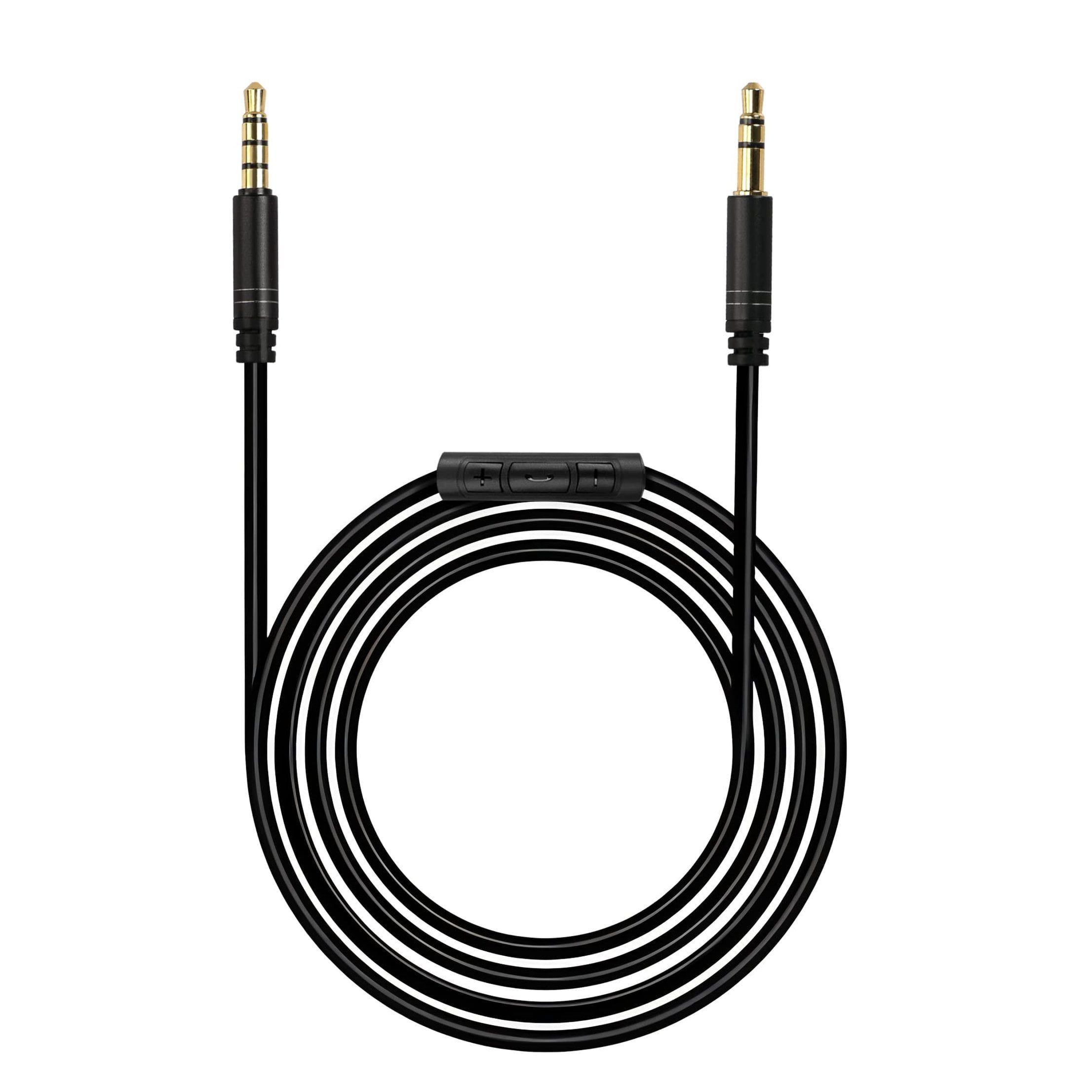 VolumeSync 3.5mm Aux Cord with Inline Mic for Headphones 1.2M - Walmart.com