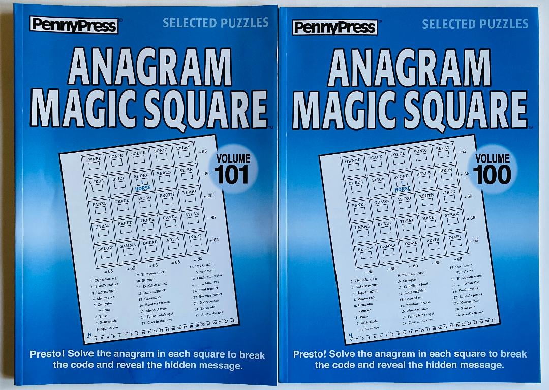 Volumes 100 and 101 of the Anagram Magic Squares from the Penny Press ...