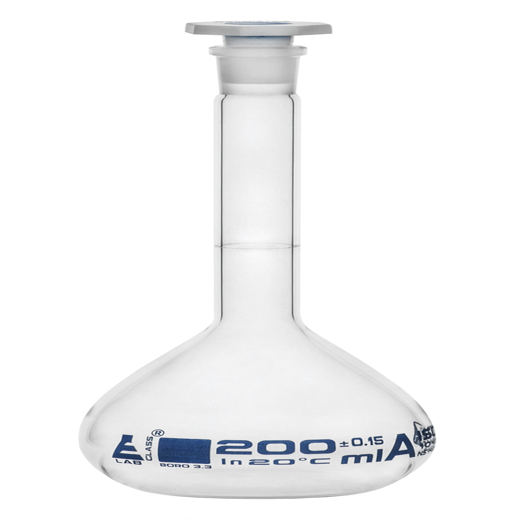 Volumetric Flask, 200ml - Class A - Tolerance ±0.15ml - Includes ...