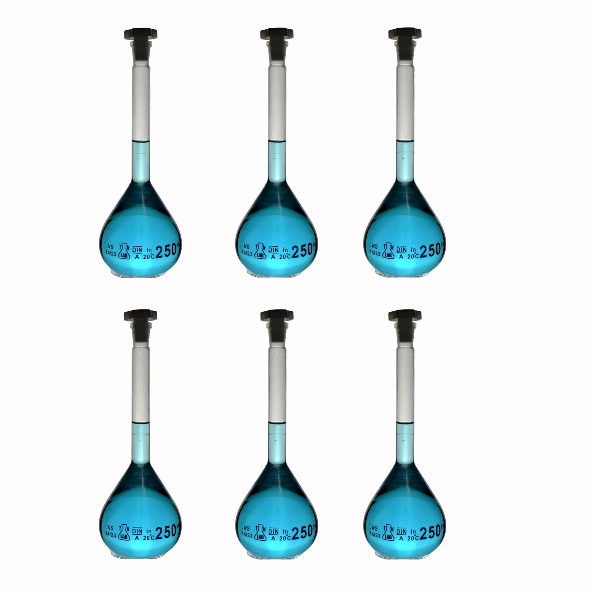 Volumetric Flask 250ml Borosilicate Glass 14/23 Joint Class A Accuracy ...