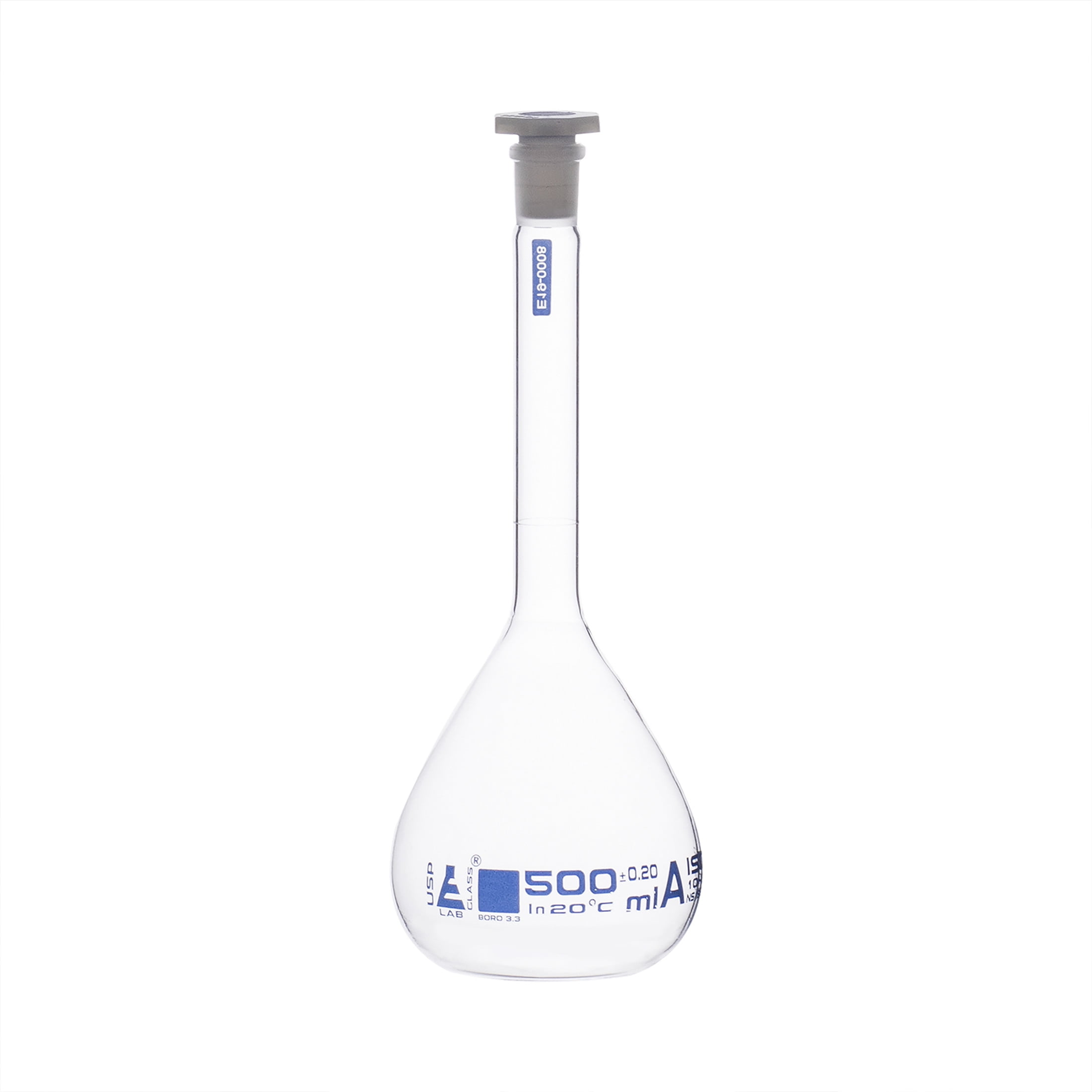 Volumetric Flask, 500ml - Class A, ASTM - Tolerance ±0.20ml - Includes ...