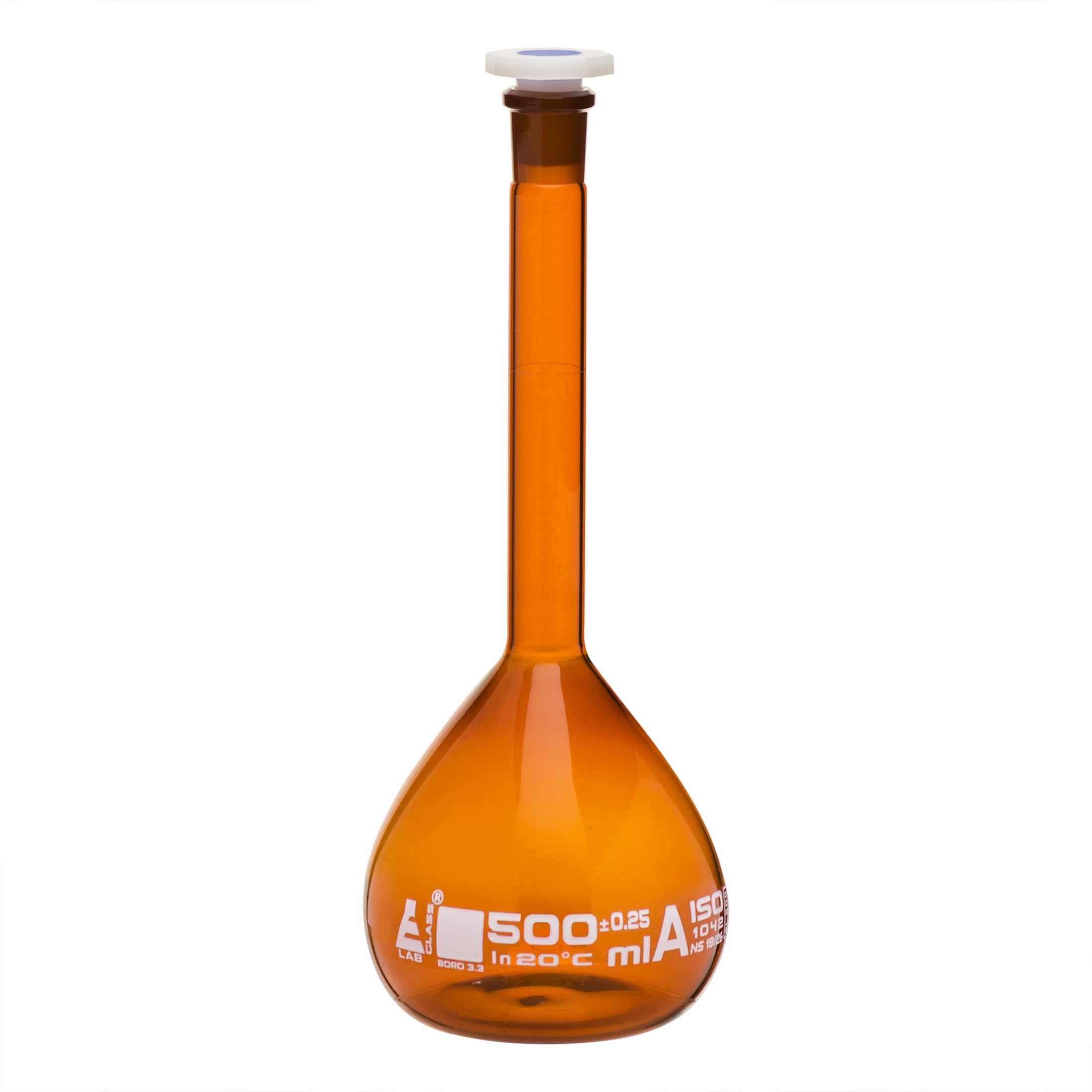 Volumetric Flask, 500ml - Class A Tolerance ±0.25ml - 19/26 ...