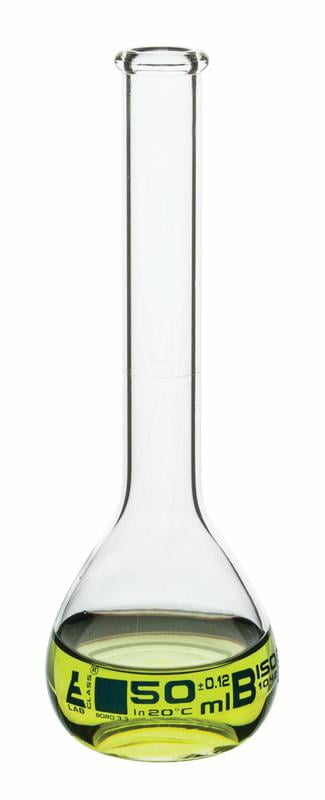 Volumetric Flask, 50ml - Rimmed Neck - Borosilicate Glass - Eisco Labs ...
