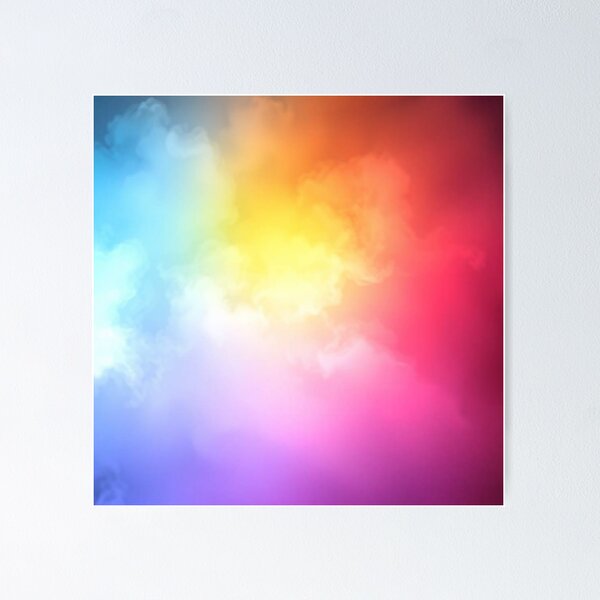 Volumetric Lighting Abstract Print With Vibrant Complementary Colors ...