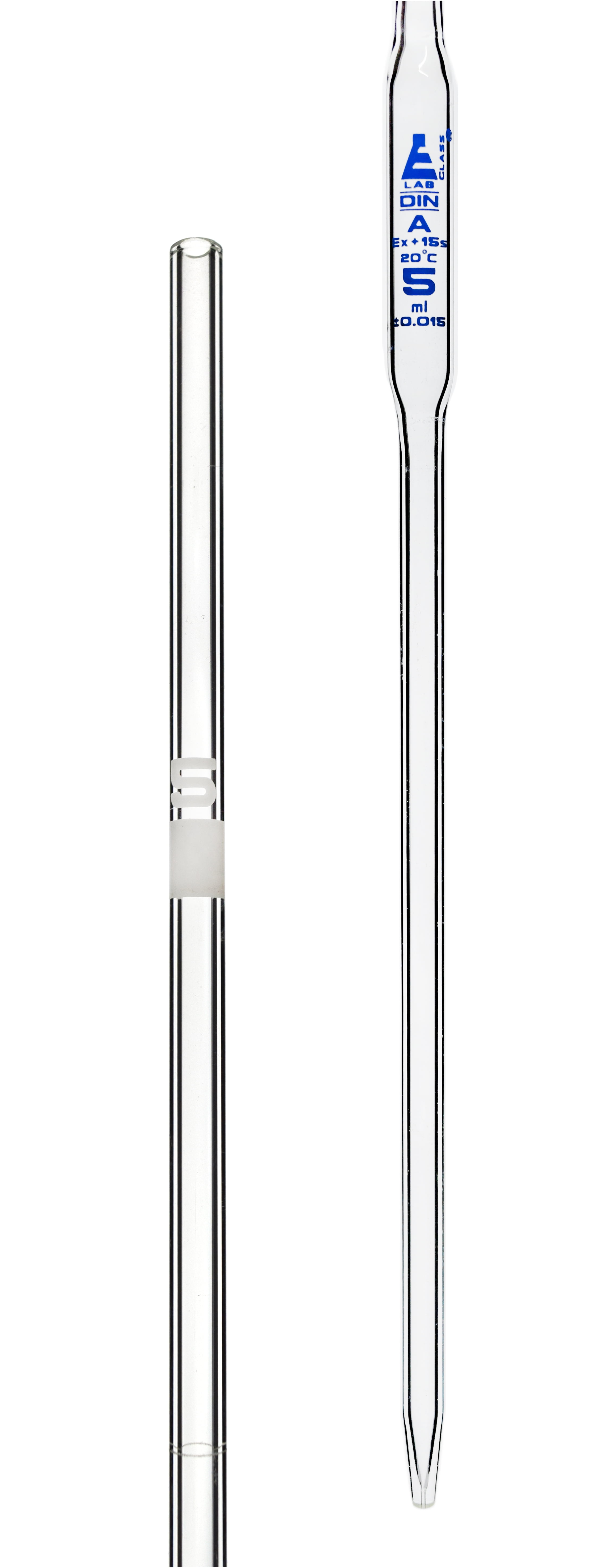 Volumetric Pipette, 5mL - Class A - Blue Markings - White Coded ...