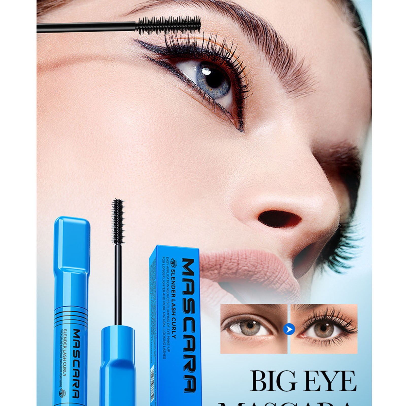 Volumizing & Lengthening Mascara, Wavy Effect Waterproof Fiber Mascara ...