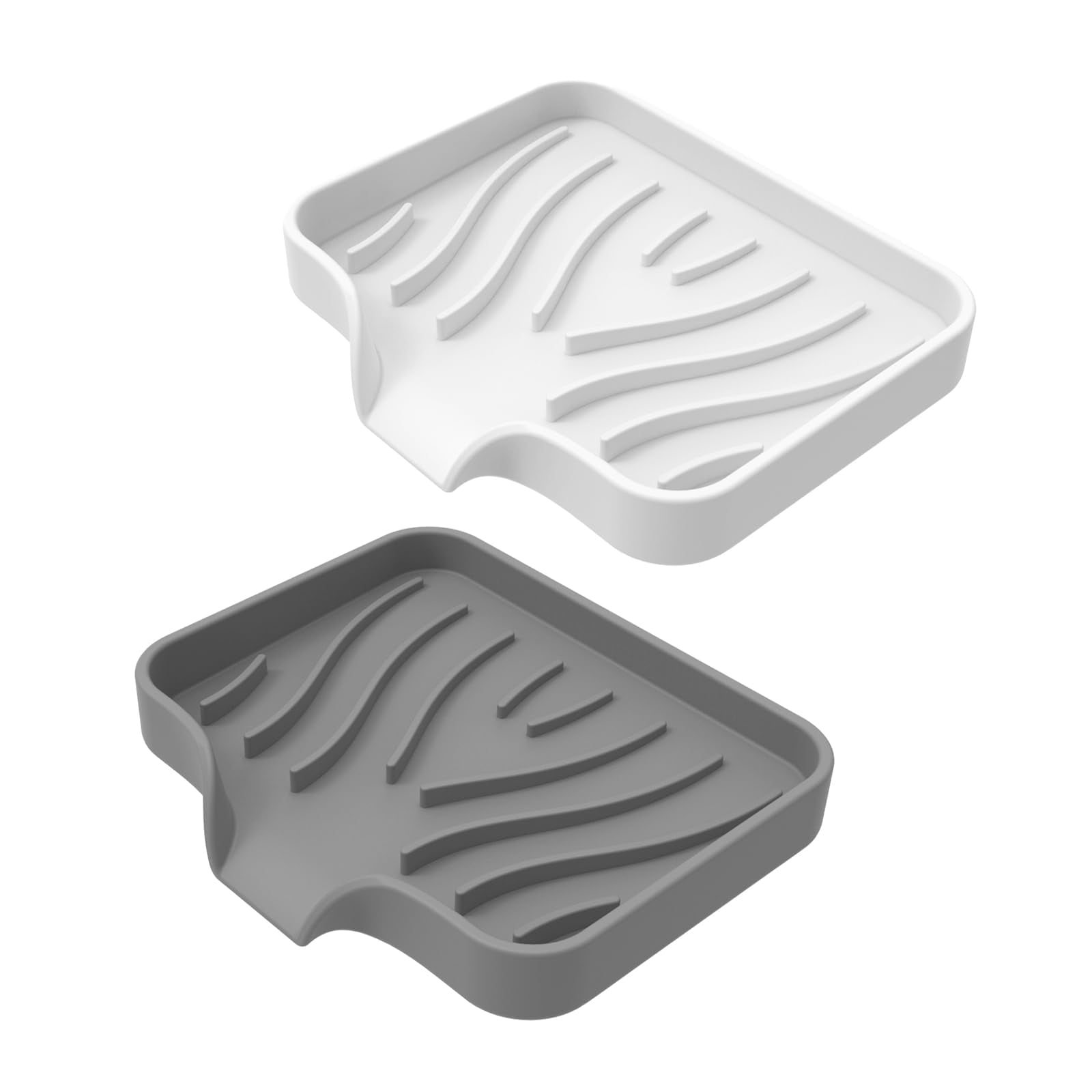 Volumoon Silicone Soap Dish Tray Holder, Self-Draining Bar Soap Saver ...