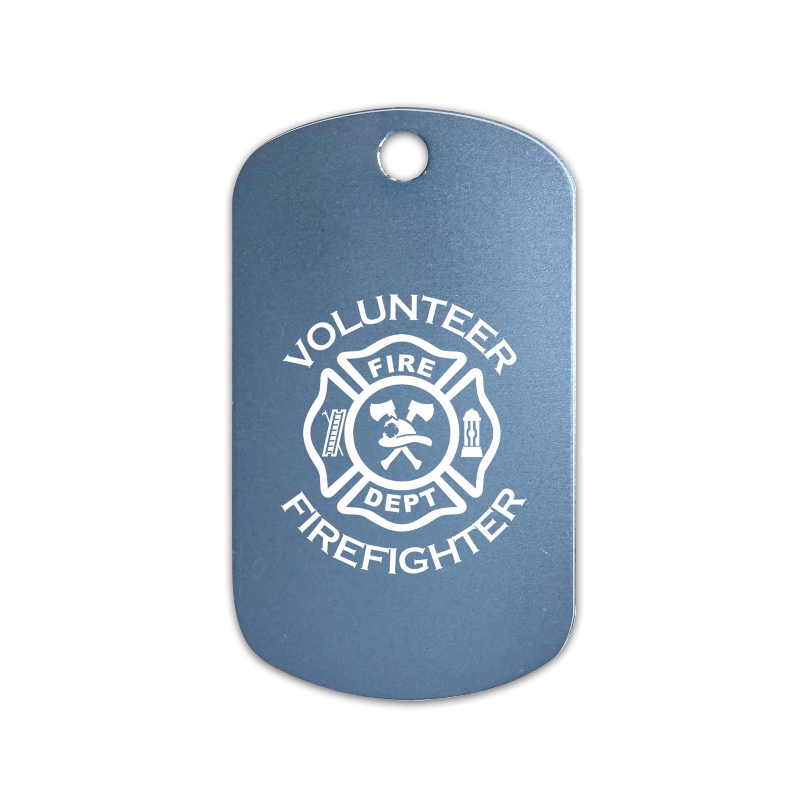 Volunteer Fightfighter GI Dog Tag Aluminum Keychain fire dept ...