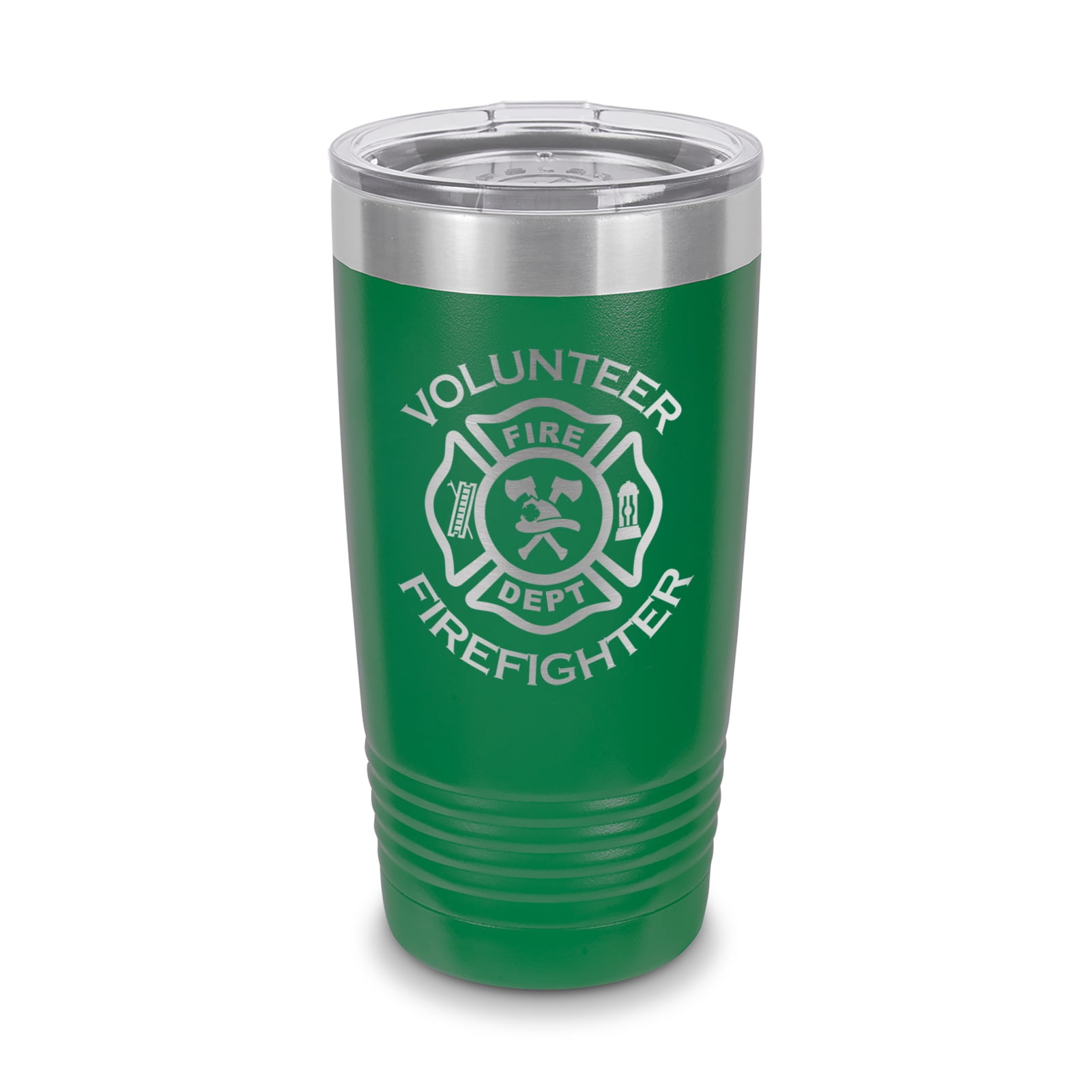 Volunteer Fightfighter Tumbler 20 oz - Laser Engraved w/ Clear Lid ...