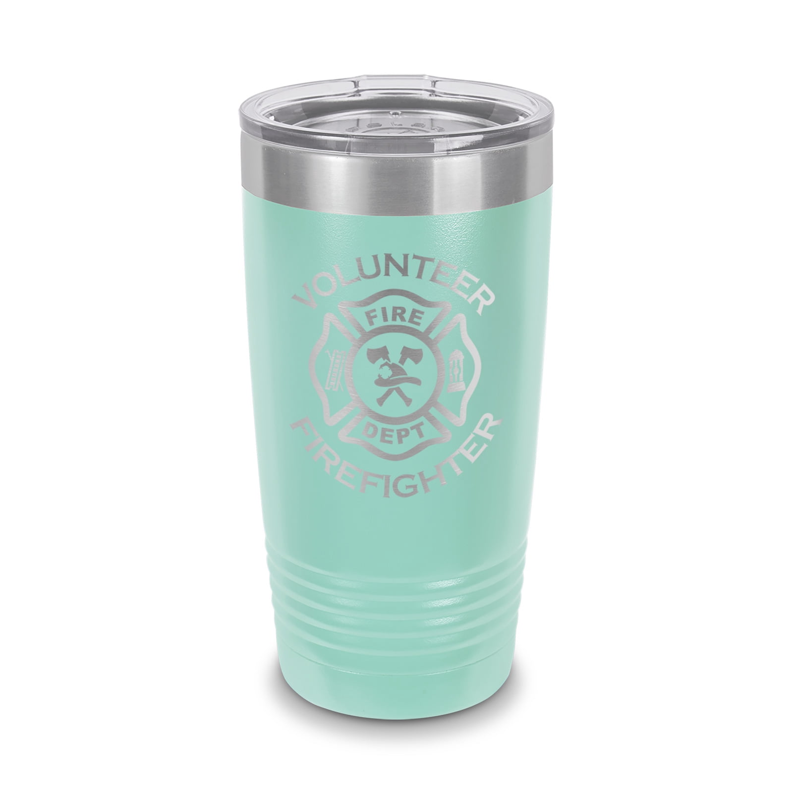 Volunteer Fightfighter Tumbler 20 oz - Laser Engraved w/ Clear Lid ...