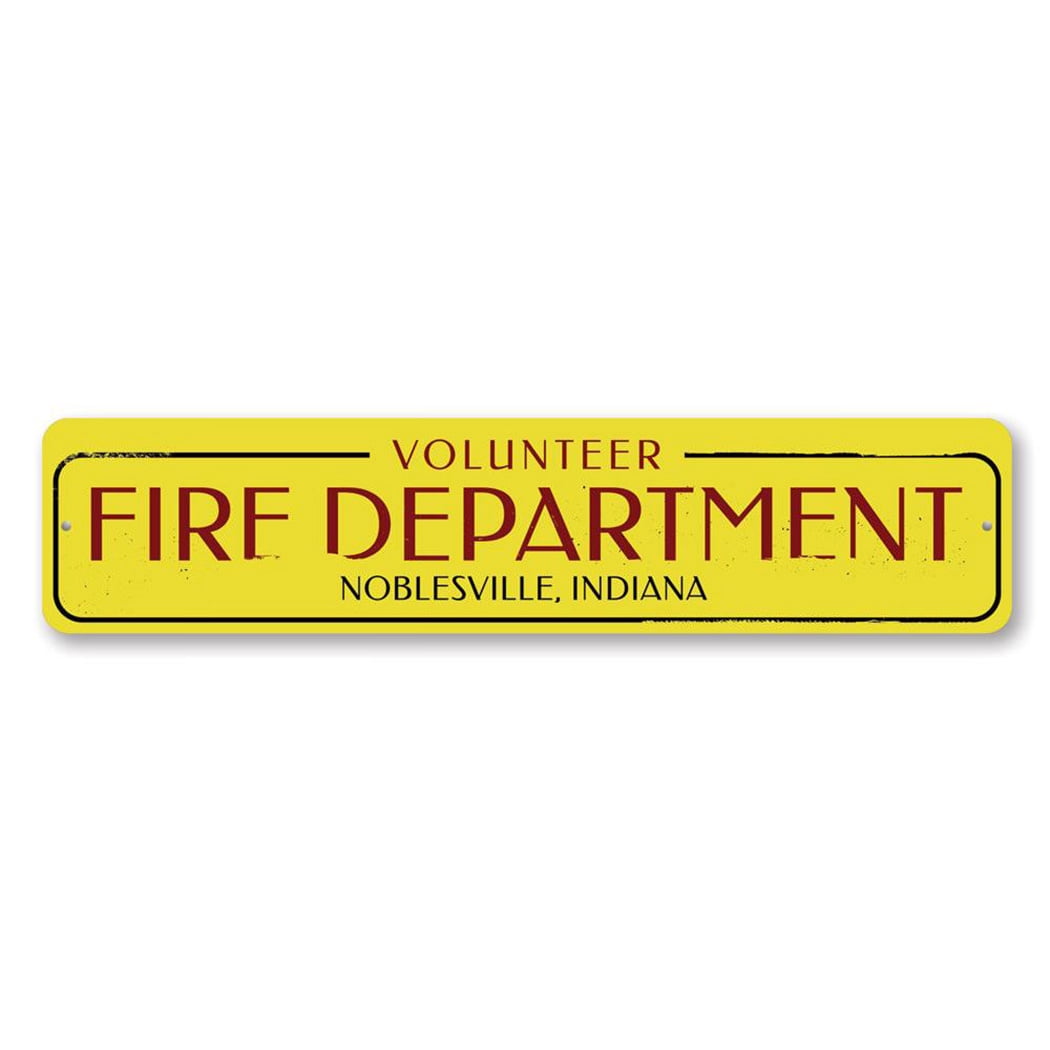 Volunteer Fire Department Sign, City State Firehouse Decor, Firefighter ...
