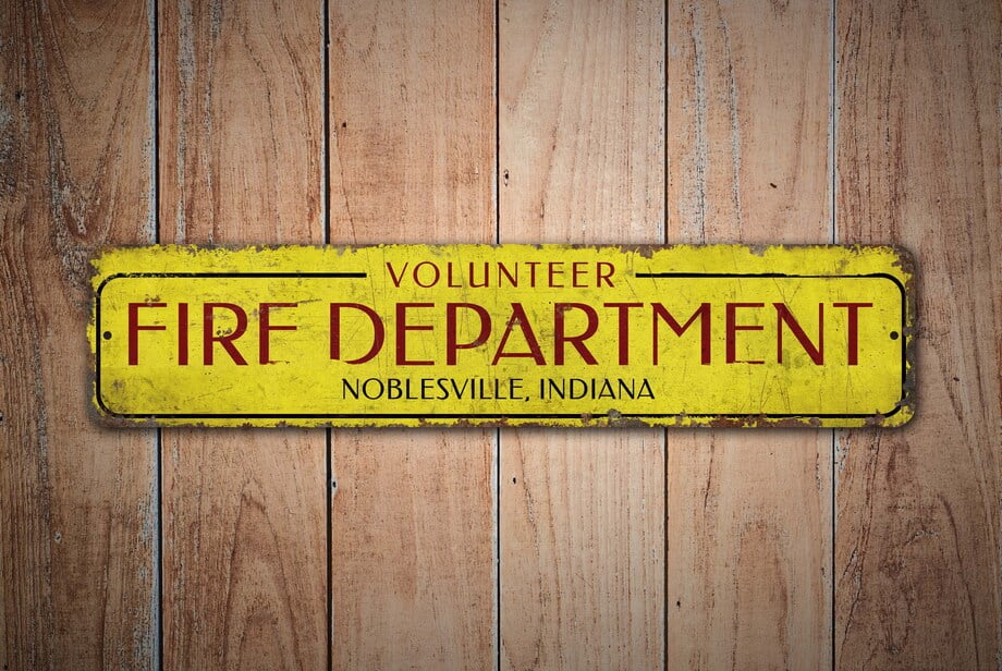 Volunteer Fire Department Vintage Style Sign Volunteer Fire Station ...